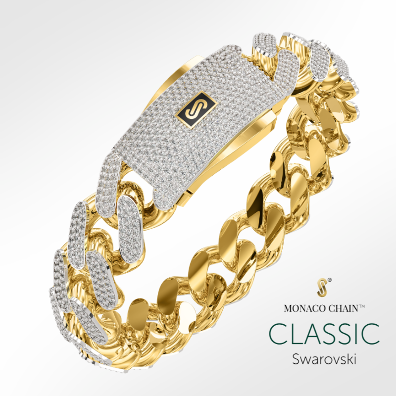 Monaco Chain Classic Full Pavé Bracelets | Oro Monaco