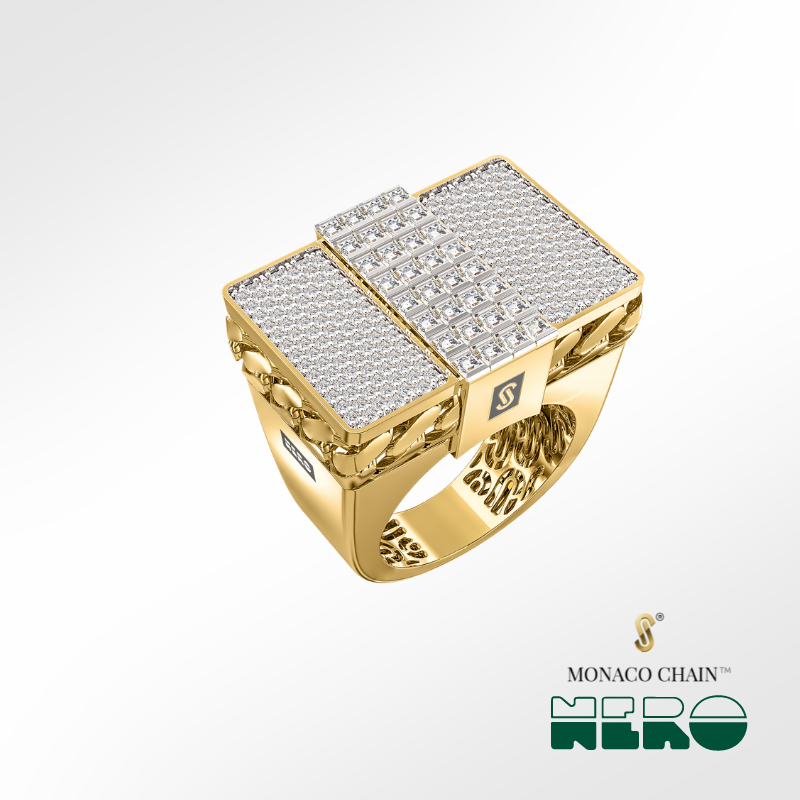 Men's Ring - Monaco Chain NERO 12 | Oro Monaco