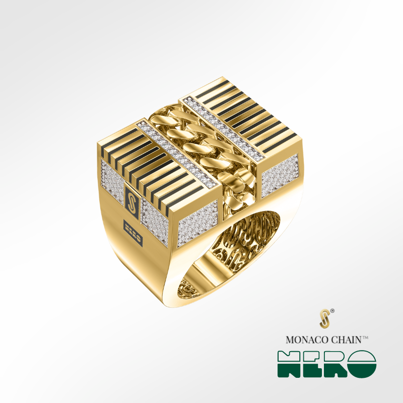 Men's Ring - Monaco Chain NERO 13 | Oro Monaco
