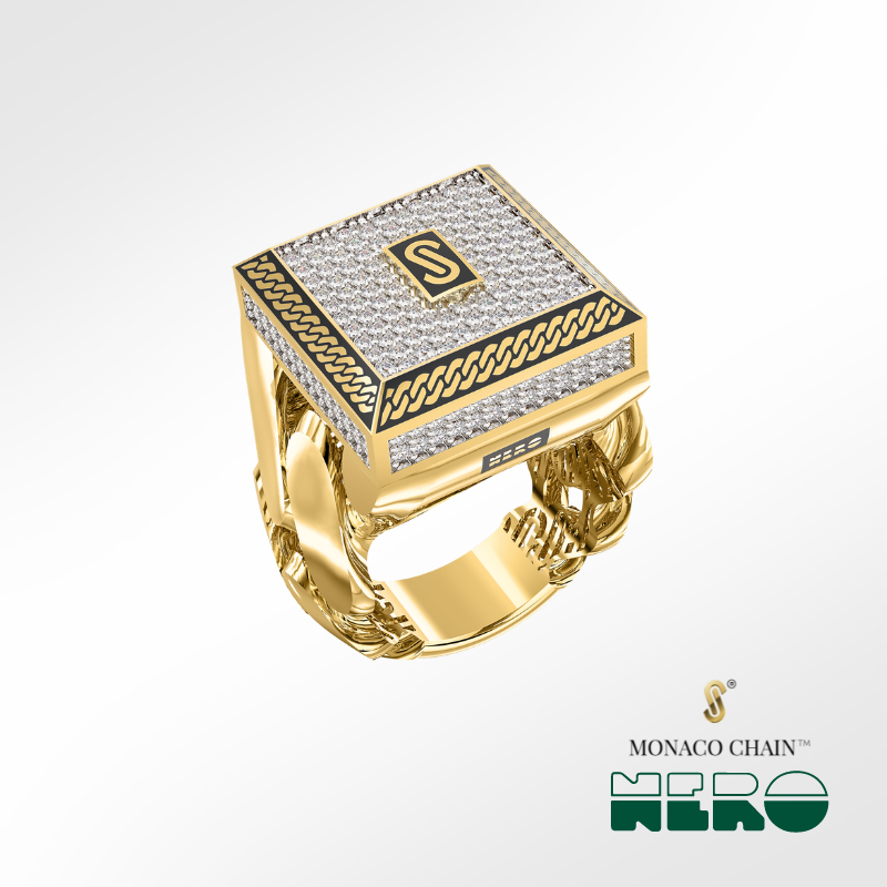 Men's Ring - Monaco Chain NERO 2 | Oro Monaco