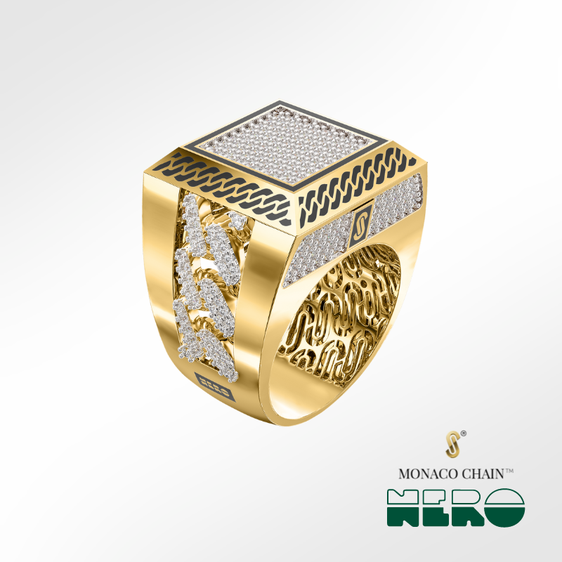Men's Ring - Monaco Chain NERO 5 | Oro Monaco