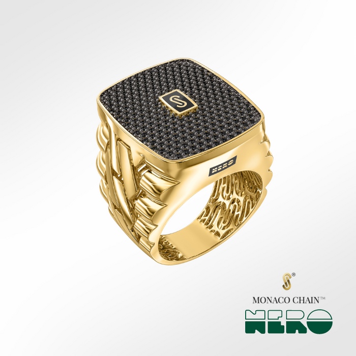 Men's Ring - Monaco Chain NERO 8 | Oro Monaco