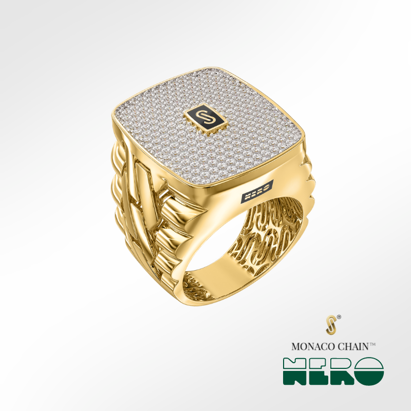 Men's Ring - Monaco Chain NERO 8 | Oro Monaco