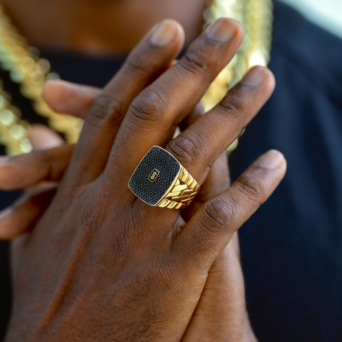 Men's Ring - Monaco Chain NERO 8 | Oro Monaco