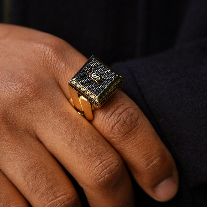 Men's Ring - Monaco Chain NERO 2 | Oro Monaco
