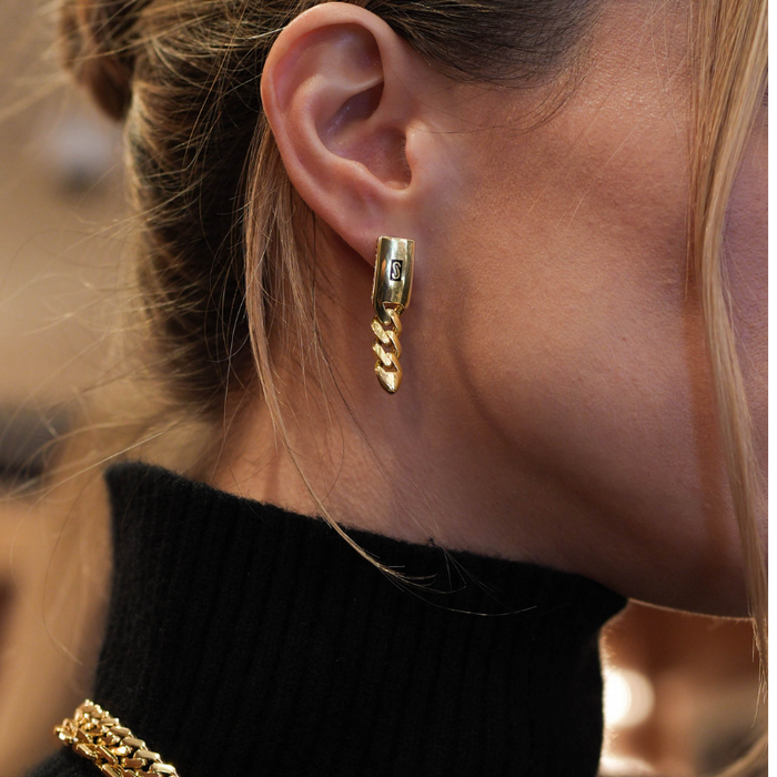 Earring - Monaco Chain CLASSIC Plain | Oro Monaco