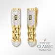 Earring - Monaco Chain CLASSIC Double Pavé | Oro Monaco