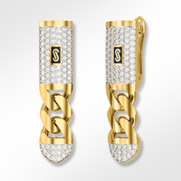 Earring - Monaco Chain CLASSIC Double Pavé | Oro Monaco