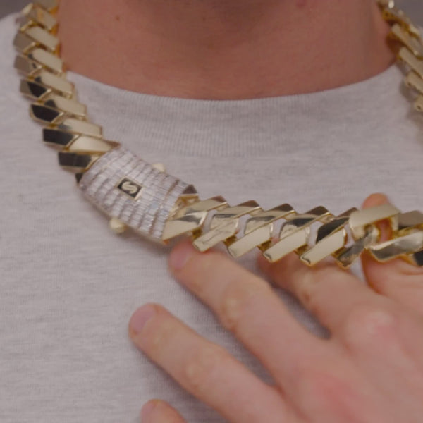 Men's Necklace - Monaco Chain EDGE Baguette Lock