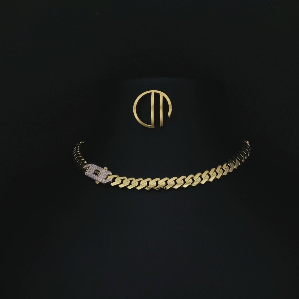 Men's Necklace - Monaco Chain EDGE Pavé Lock