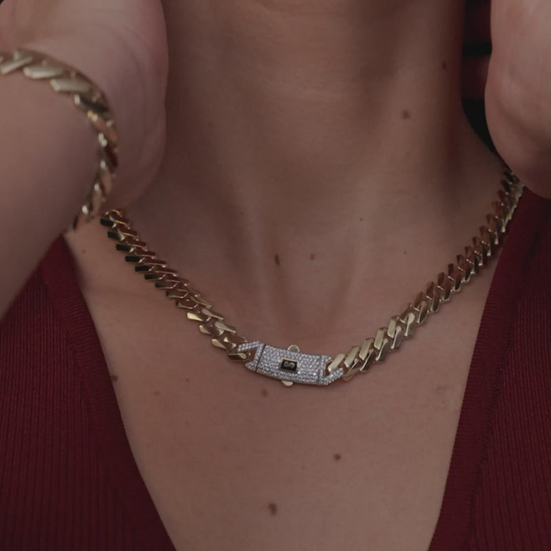 Women's Bracelet - Monaco Chain EDGE Pavé Lock